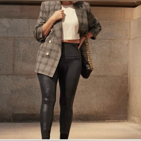 knix | Pants & Jumpsuits | Knix X Birds Papaya Black Faux Leather ...